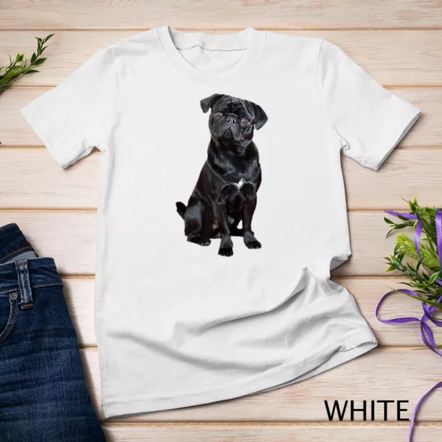 Arvy Black Pug Dog For Dog Mom Dad Funny Cute Black Pug T-Shirt Unisex ...