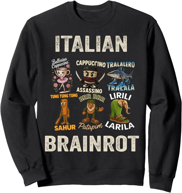 Arvy Brain Rot Italian Brainrot Unisex Crewneck Sweatshirt - Walmart.com