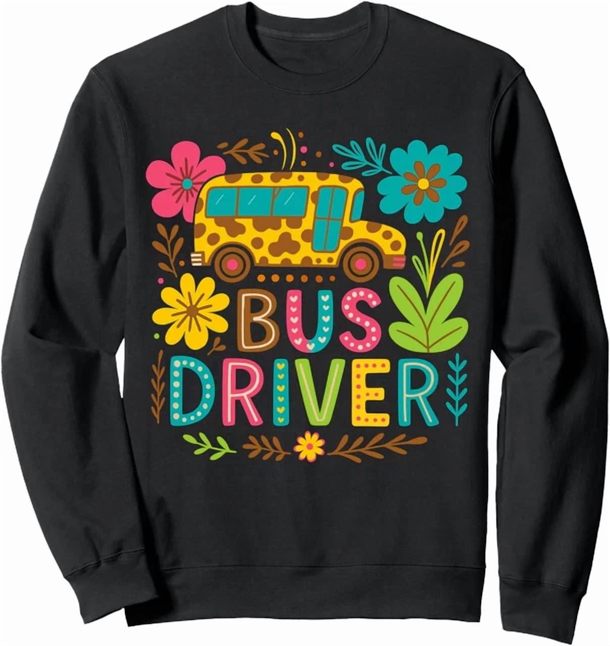 Arvy Cute Bus Driver Boho Floral Leopard - Back to School Unisex ...