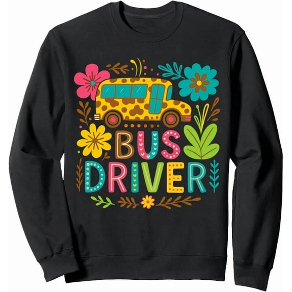 Arvy Cute Bus Driver Boho Floral Leopard - Back to School Unisex ...