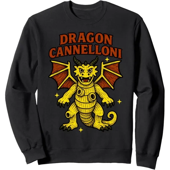 Arvy Dragon Cannelloni - Brainrot Pasta Unisex Crewneck Sweatshirt ...