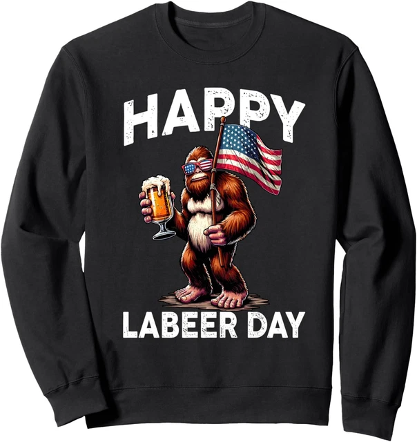 Arvy Happy Labeer Day Labor Day Sasquatch USA Flag Unisex Crewneck ...