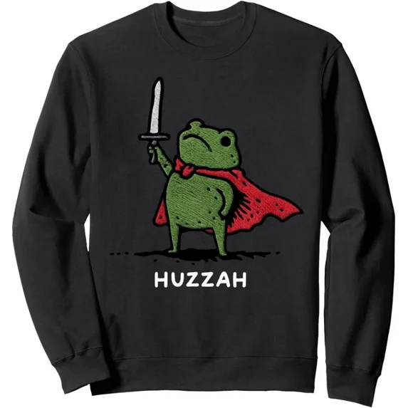 Arvy Huzzah Frog Knight Sword Quote Unisex Crewneck Sweatshirt ...