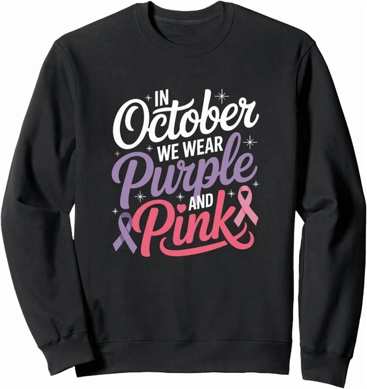 Arvy In October We Wear Purple and Pink Unisex Crewneck Sweatshirt ...