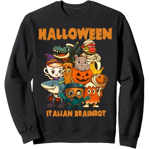 Arvy Italian Brainrot Characters Themes Unisex Crewneck Sweatshirt ...