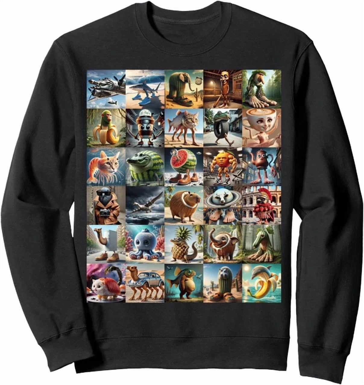 Arvy Italian Brainrot Collage Character Unisex Crewneck Sweatshirt ...