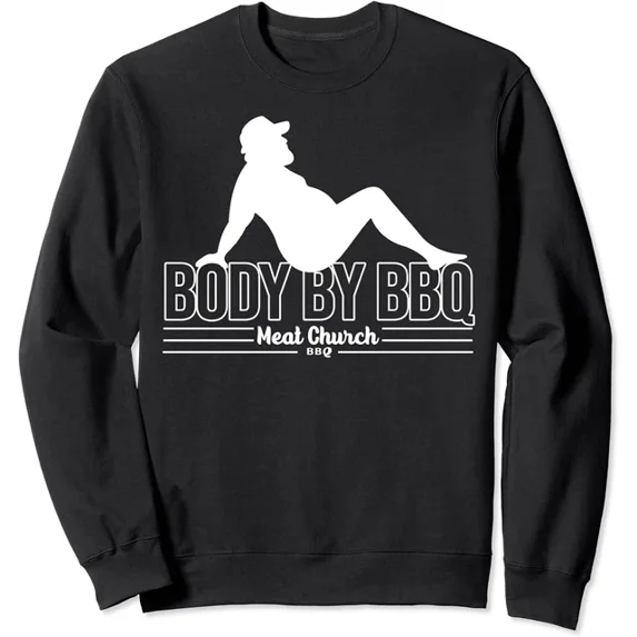 Arvy Mens Body By BBQ Vintage Meat Church Shirt HOT Unisex Crewneck ...