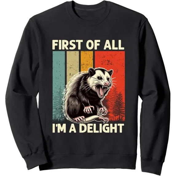 Arvy Possum Angry Opossum Design Delight Unisex Crewneck Sweatshirt ...