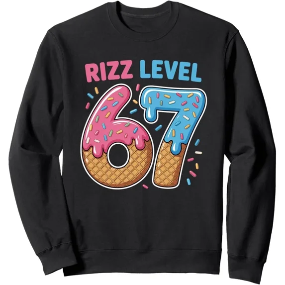 Arvy Rizz Level 67 Alpha Slang Gen Number Ice Cream Drip Unisex ...