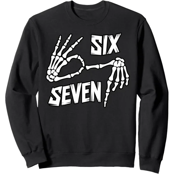 Arvy Six Seven Skeleton Hands Trendy Unisex Crewneck Sweatshirt ...