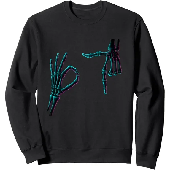Arvy Skeleton Hand 6 7 Six Seven Unisex Crewneck Sweatshirt - Walmart.com