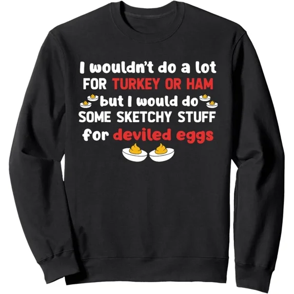 Arvy Sketchy Stuff for Deviled Eggs Design Unisex Crewneck Sweatshirt ...