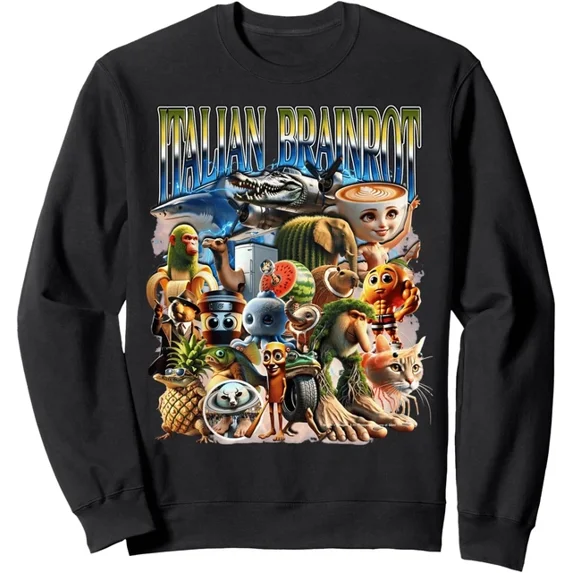 Arvy Types Of Italian Brainrot Character Hand Drawn Unisex Crewneck ...