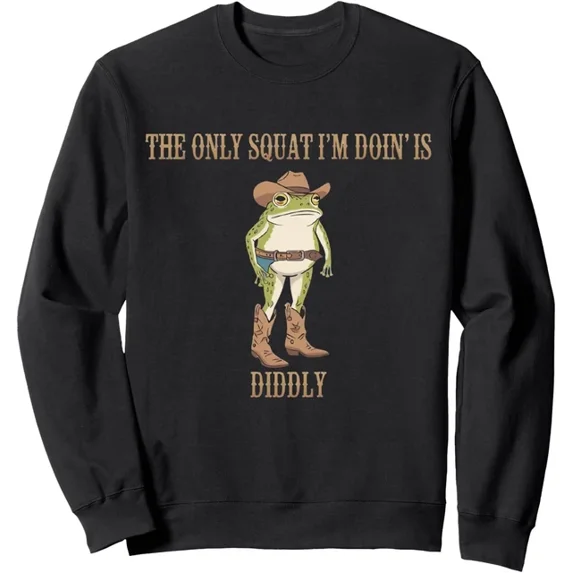 Arvy Vintage The Only Squat Im Doin Is Diddly Frog Unisex Crewneck ...