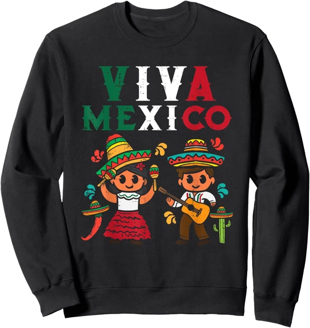 Arvy Viva Mexico Maracas Guitar Mexican Independence Unisex Crewneck ...