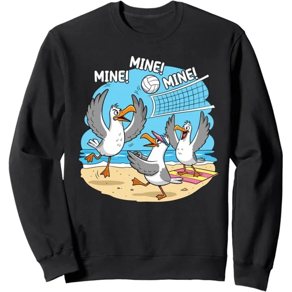 Arvy Volleyball Mine Game Day Vibes Bird Playing Unisex Crewneck ...