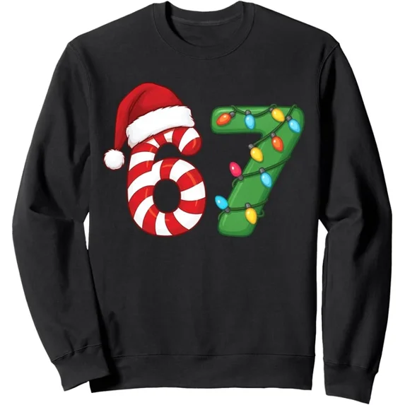 Arvy XmaS Tree Lights 6 7 Candy Cane Xmas Party Unisex Crewneck ...