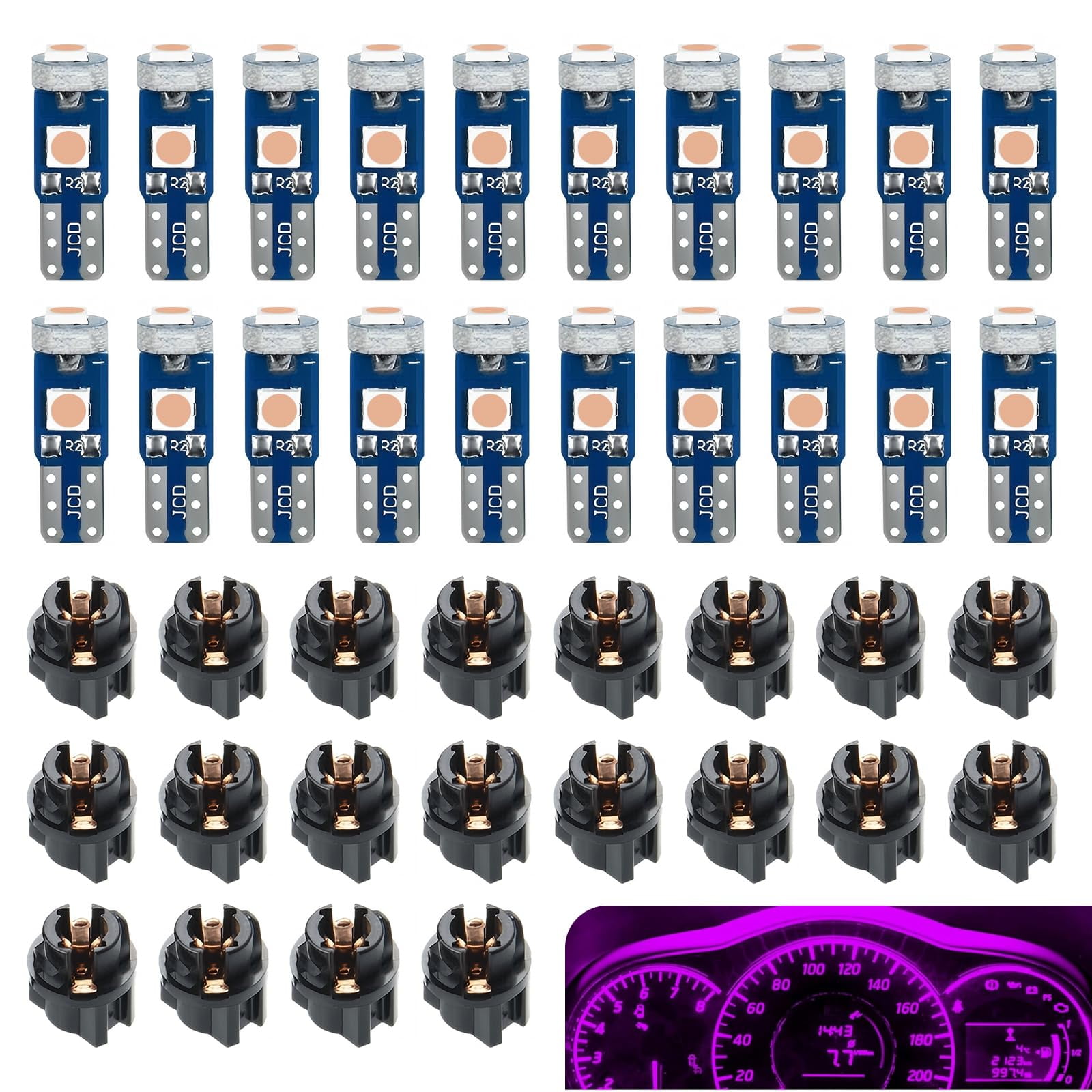 Arwrilt 20 PCS T5 RRF12 Led Bulb Dash Lights, T5 37 74 2721 PC74 PC37 LED Bulb with Twist Lock ...