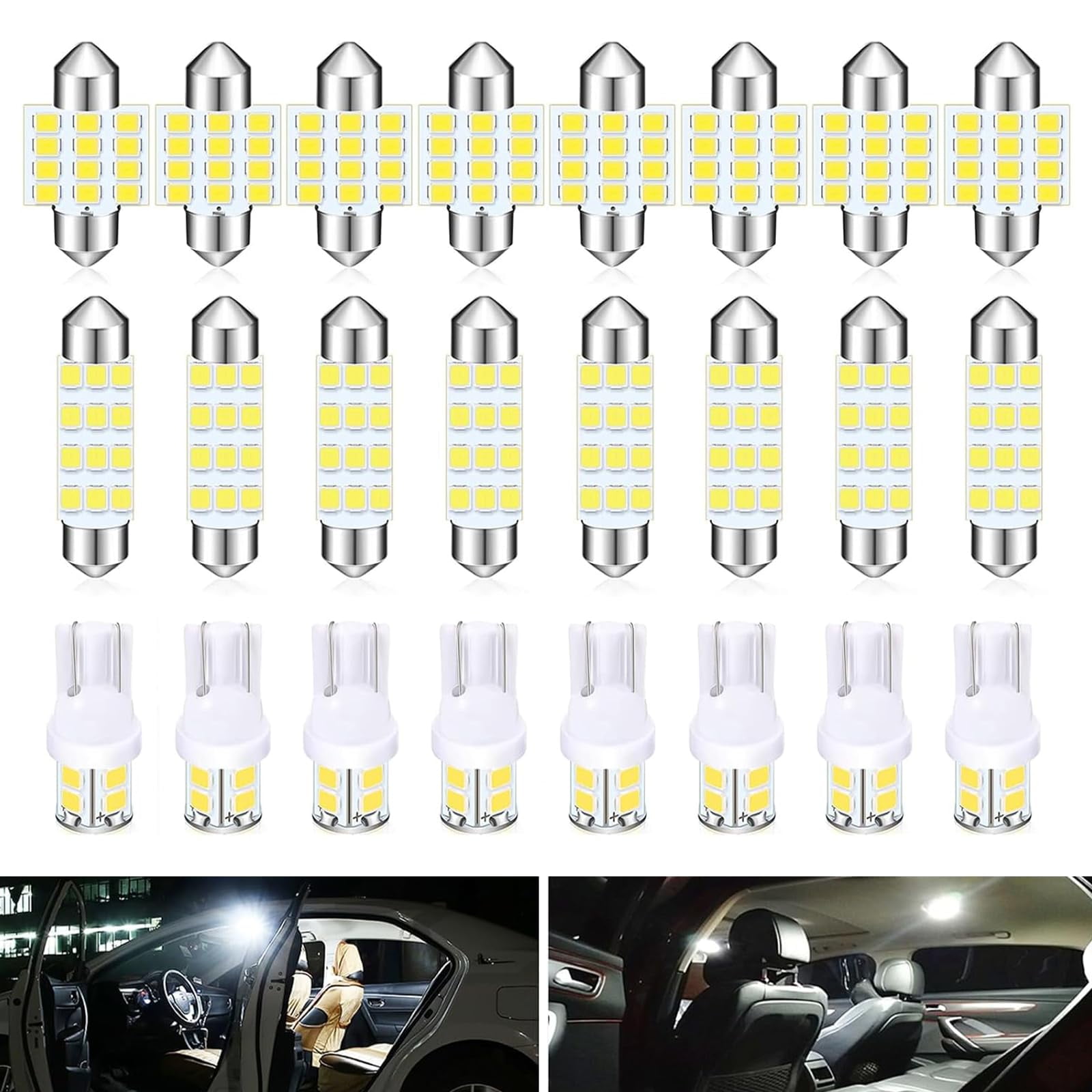Arwrilt 24 PCS Interior STF9 Car Led Bulb Kit Set, Super Bright ...