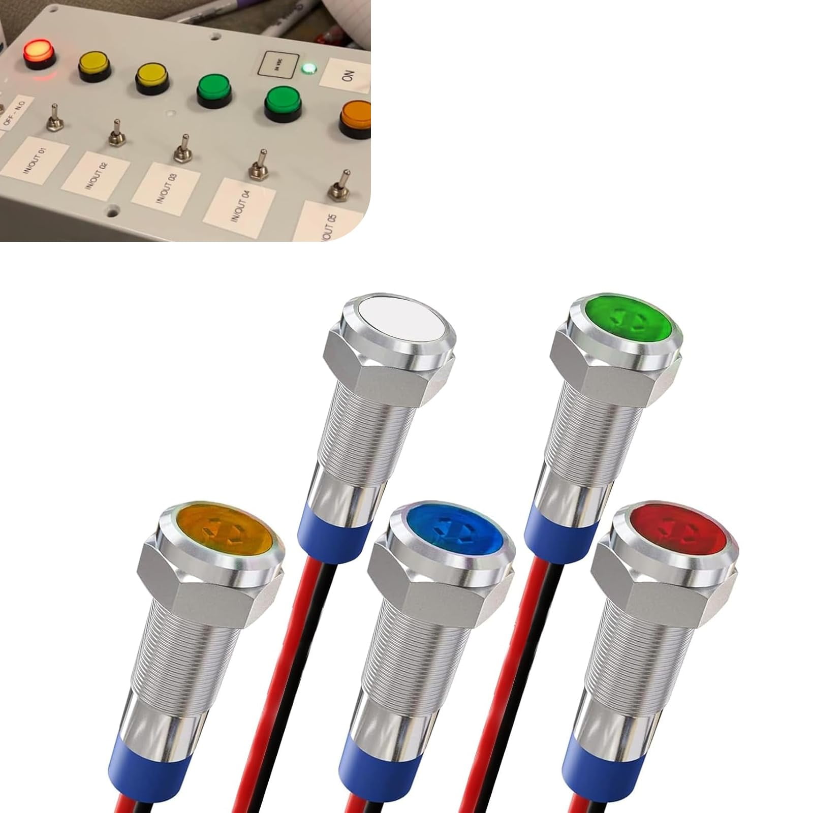 Arwrilt 5 PCS Car MMF7 Metal Indicator Light, 6mm Led Indicator Lights ...