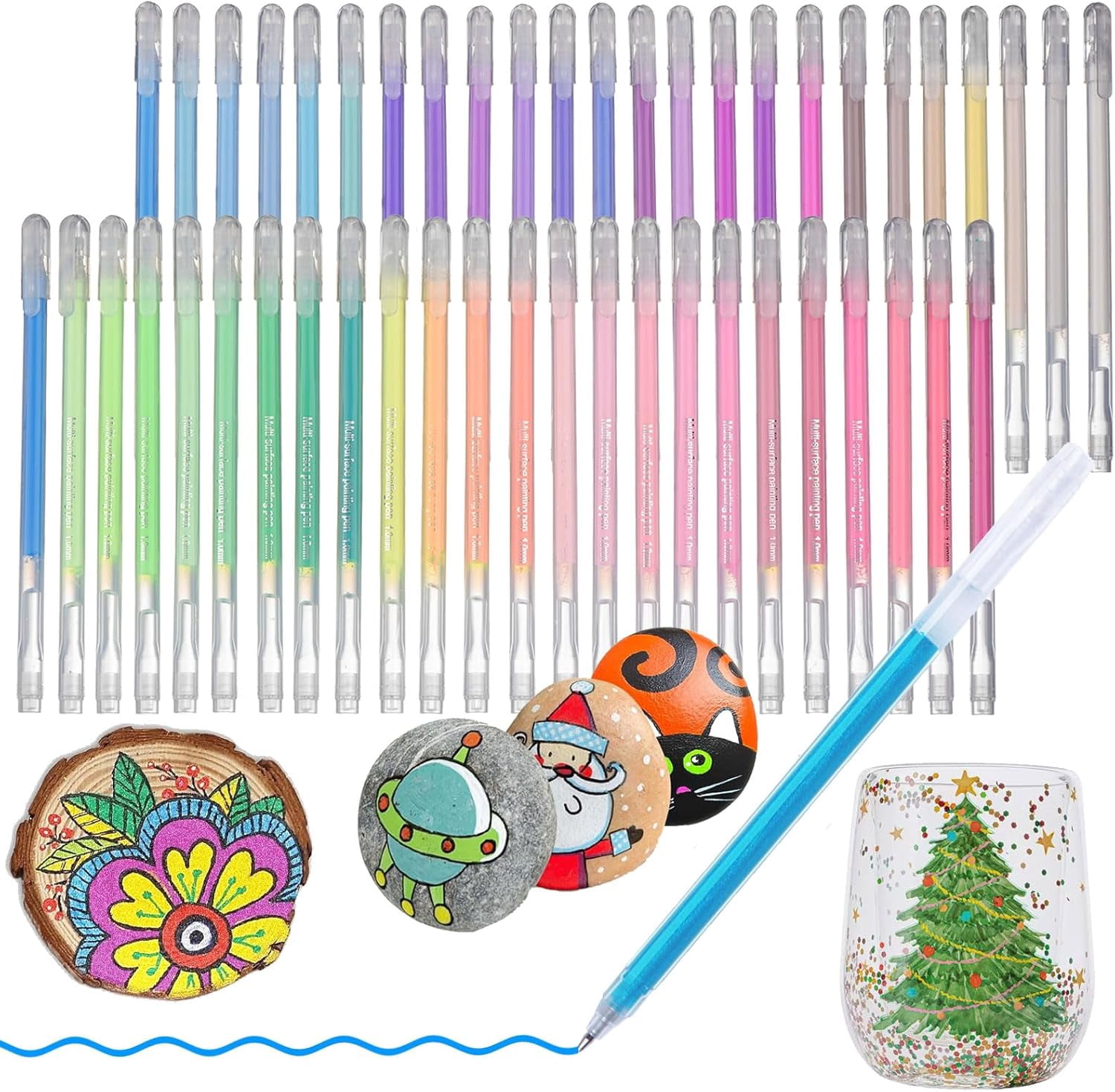 Arylic Gel Pens,48 Color Pastel Gel Pens for , Canvas, Stone, Rock ...