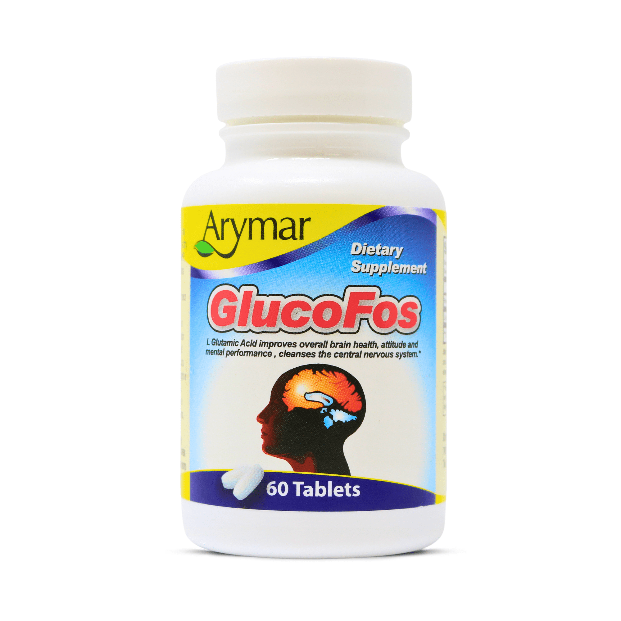 Arymar Glucofos - L Glutamic Acid Supplement - 60 Capsules - Walmart.com