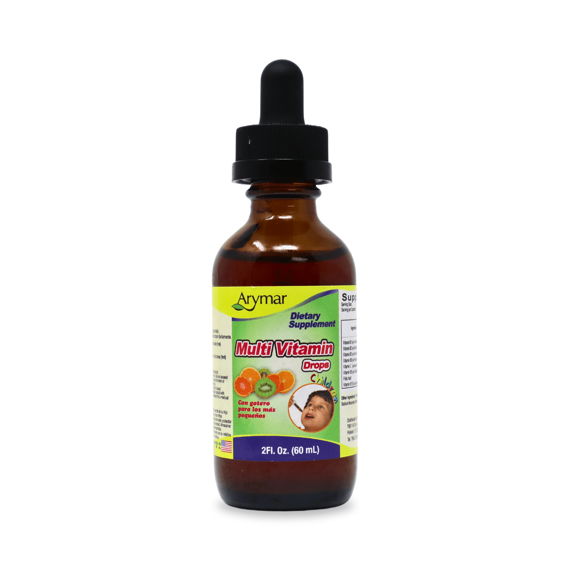Arymar Multi Vitamin Drops for Kids - Liquid Dietary Supplement 2 fl oz ...