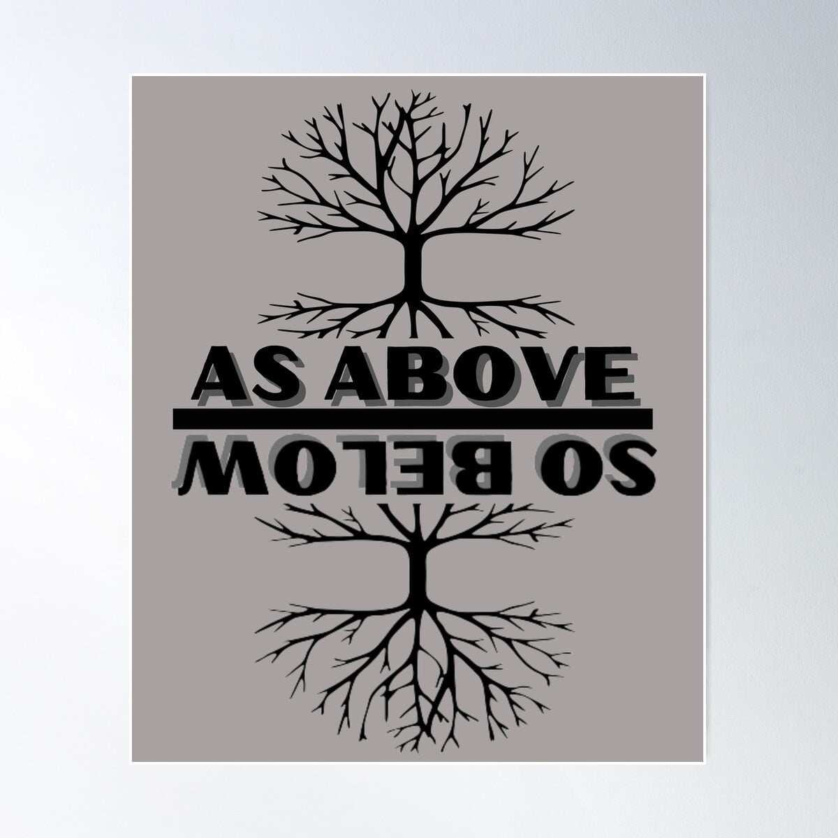 As Above So Below Backward Letters Poster Wall Art, Modern Wall Decor ...