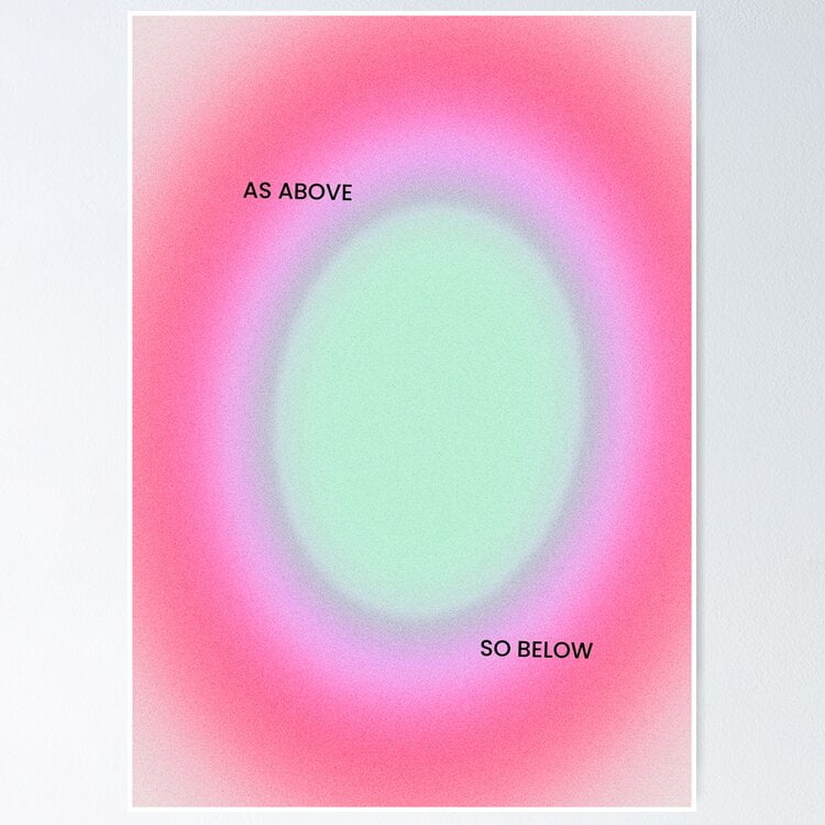 As Avobe So Below Pink Glow Aura Gradient UNFRAMED Poster, 8x12 ...
