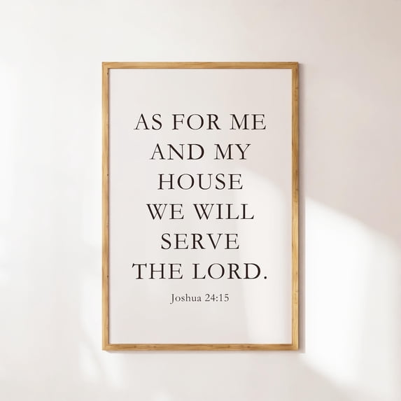 As For Me And My House Christian Wall Art, Unframed Paper Poster 8x10in ...