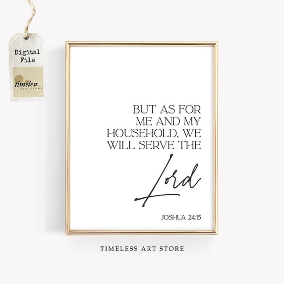 As For Me And My House Wall Art Joshua 24:15 Scripture Christian Home ...