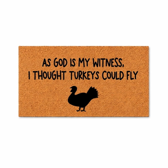 Turkey Silhouette Doormat Design - Brown Coir PVC Outdoor Doormat ...
