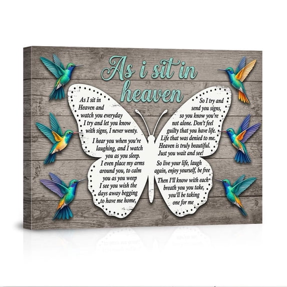 As I Sit In Heaven Butterfly Hummingbird Memorial Sympathy Quote For ...