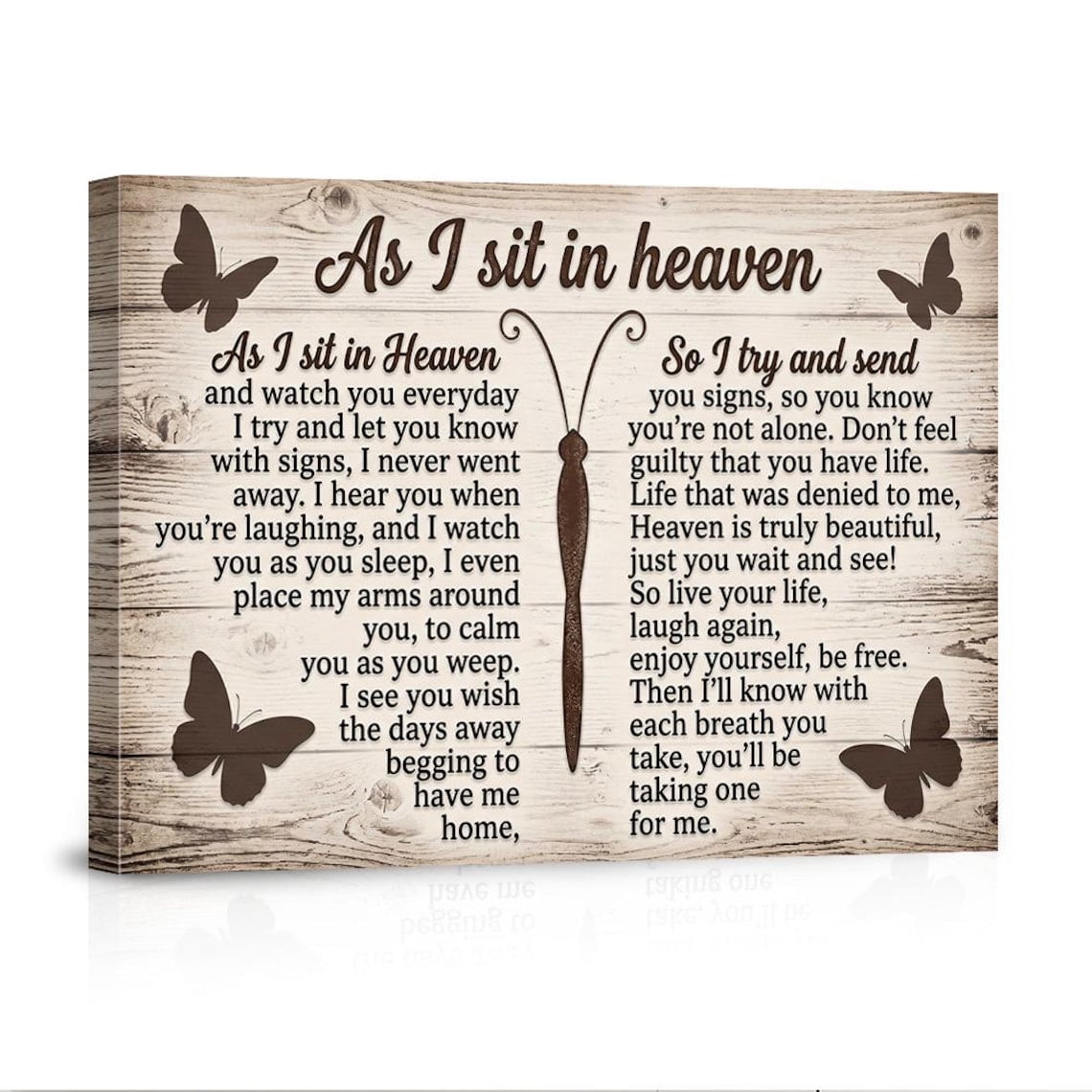 As I Sit In Heaven Dragonfly And Butterfly Memorial Sympathy Poem For ...