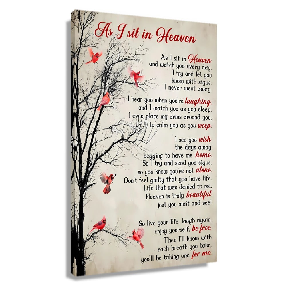 As I Sit In Heaven Poem Canvas Wall Art, Christian Poetry Poster ...