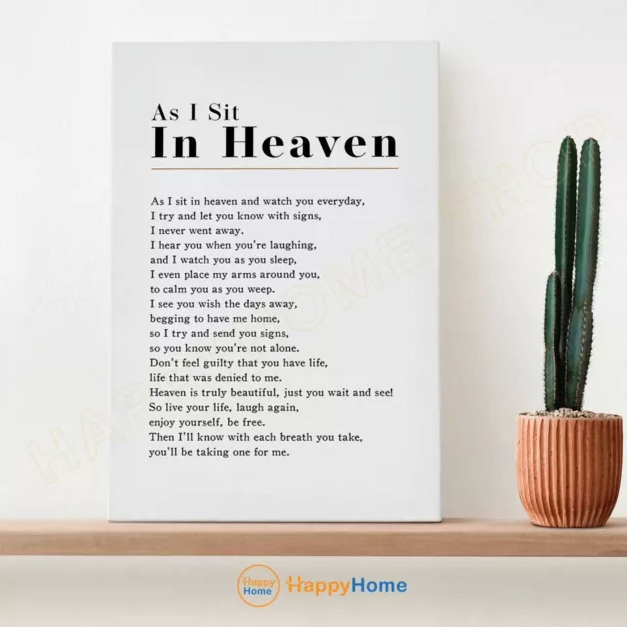 As I Sit In Heaven Wall Art Christian Poem Print In Loving Memory Poem ...