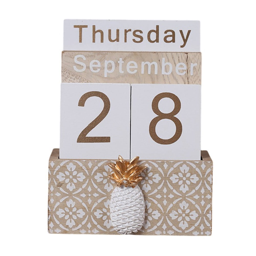 As Pictures Show Retro Wooden Block Calendar Rustic Home Decor Calendar ...