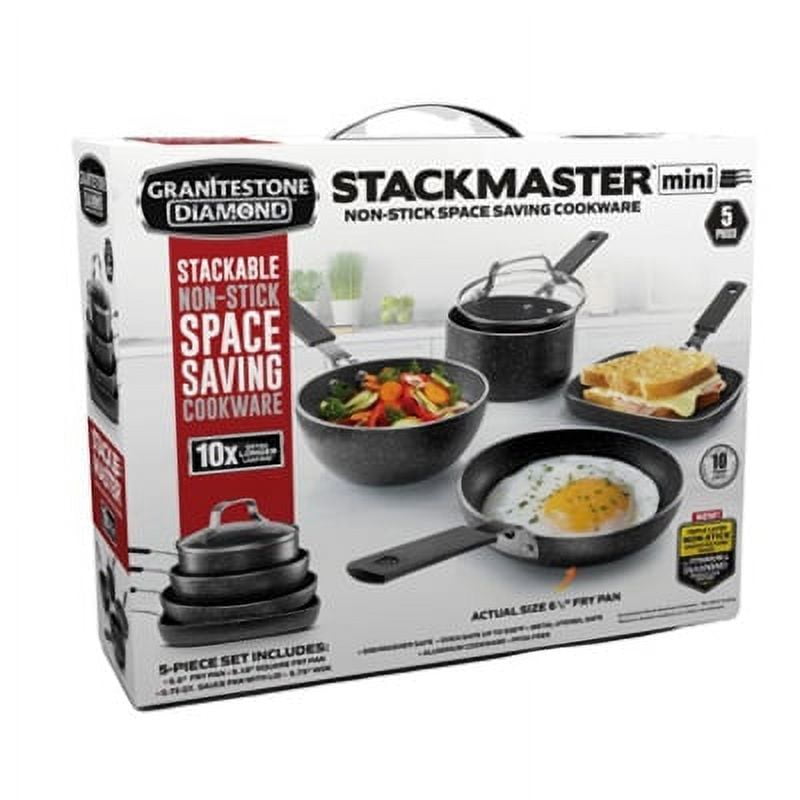 As Seen On TV 5 Piece Granite Stone Stackmaster Cookware Set Stacka ...