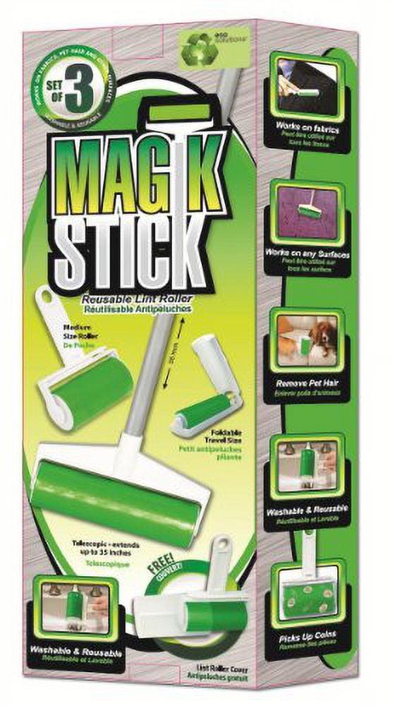 As Seen On TV Sticky Master Magic Stick Lint Remover 3 Piece Set Super Sticky Reusable Washable ...