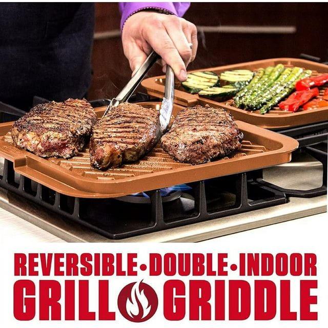 Free Shipping! As Seen on TV Gotham Steel Double Grill Aluminum Pan, 11 ...