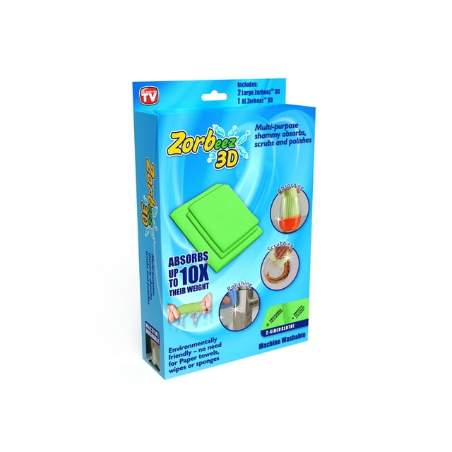 As Seen on TV Zorbeez 3D Multi-Purpose Shammy Cloth Towels - Walmart.com
