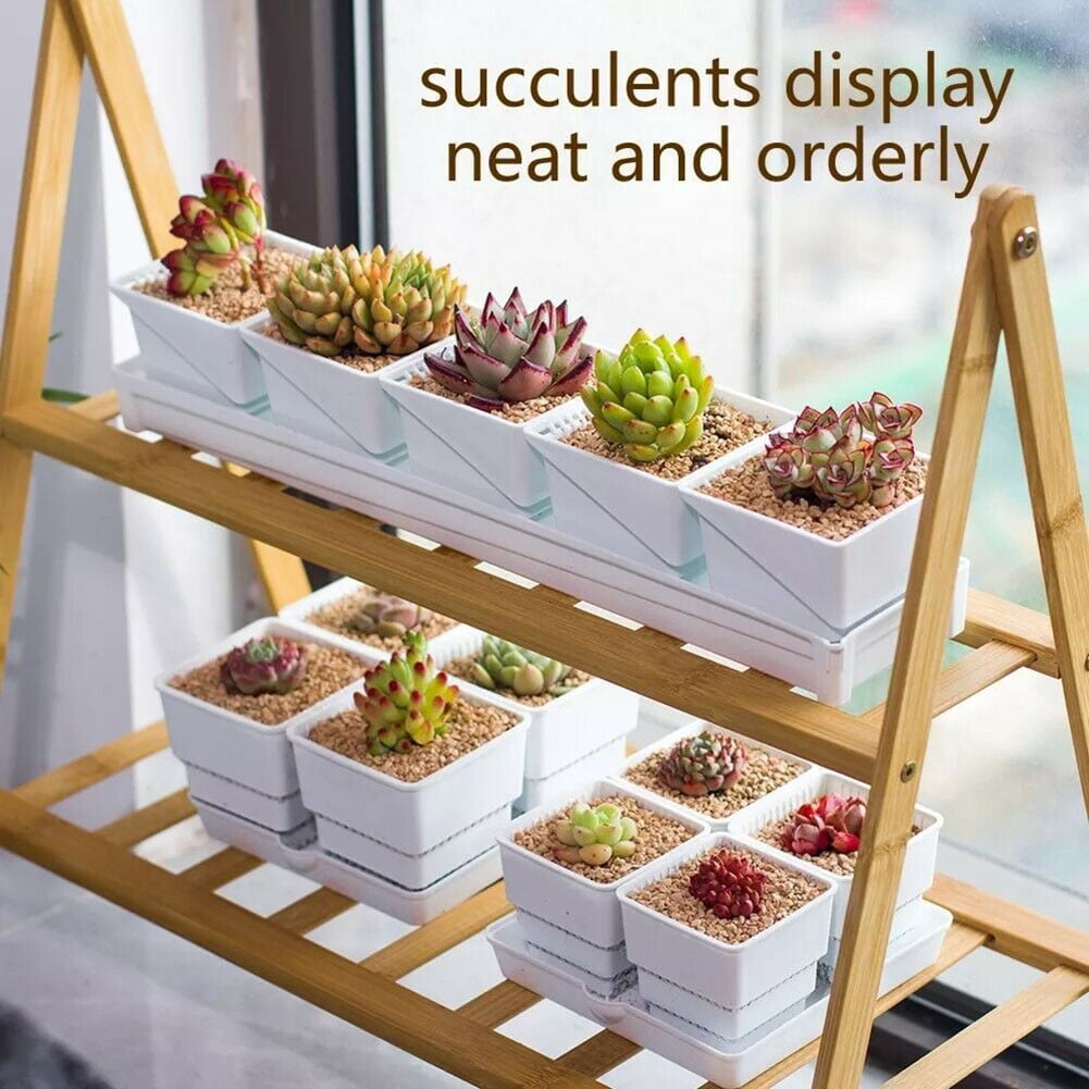 As Shown 5/12 Pots Plastic Flower Pot Set Container Mesh Pot Storage ...