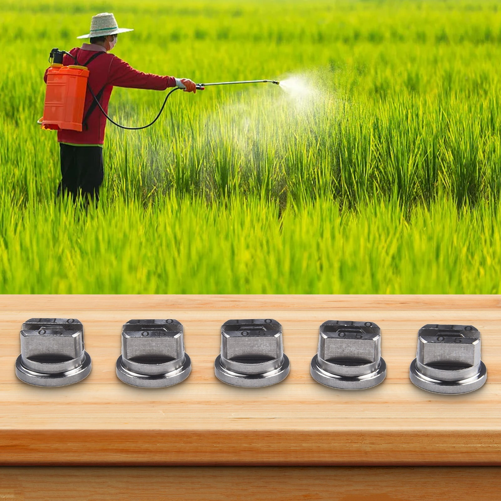 As Shown 5Pcs Stainless Steel Flat Fan Jet Spray Tips Nozzle For ...