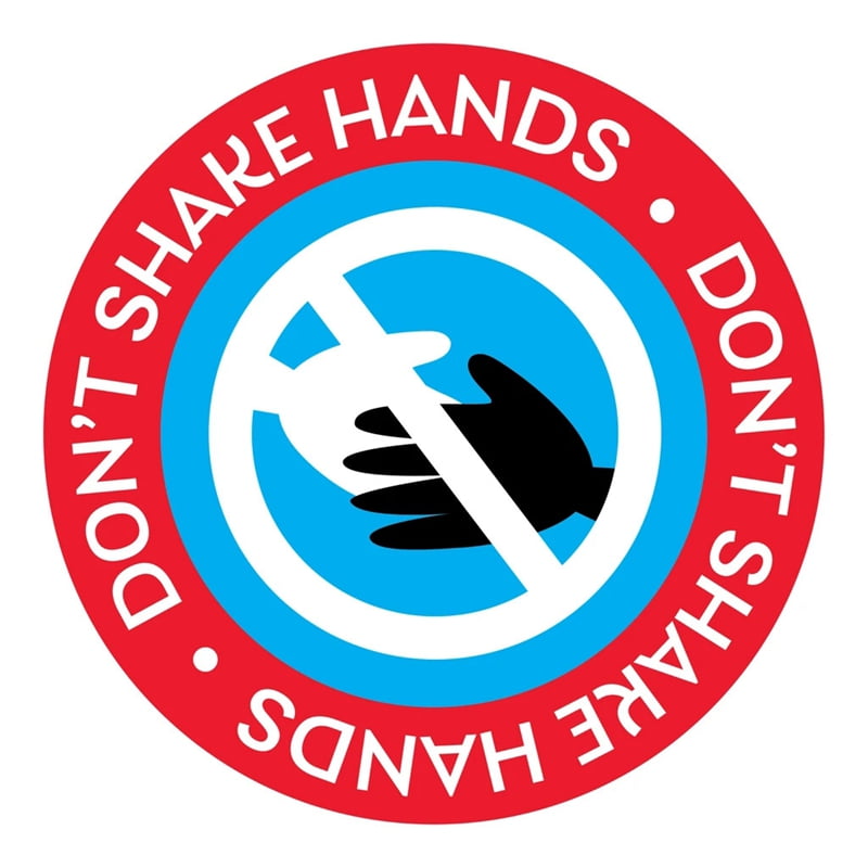 As Shown - DON'T SHAKE HANDS Sign Sticker for Glass Window, Social ...