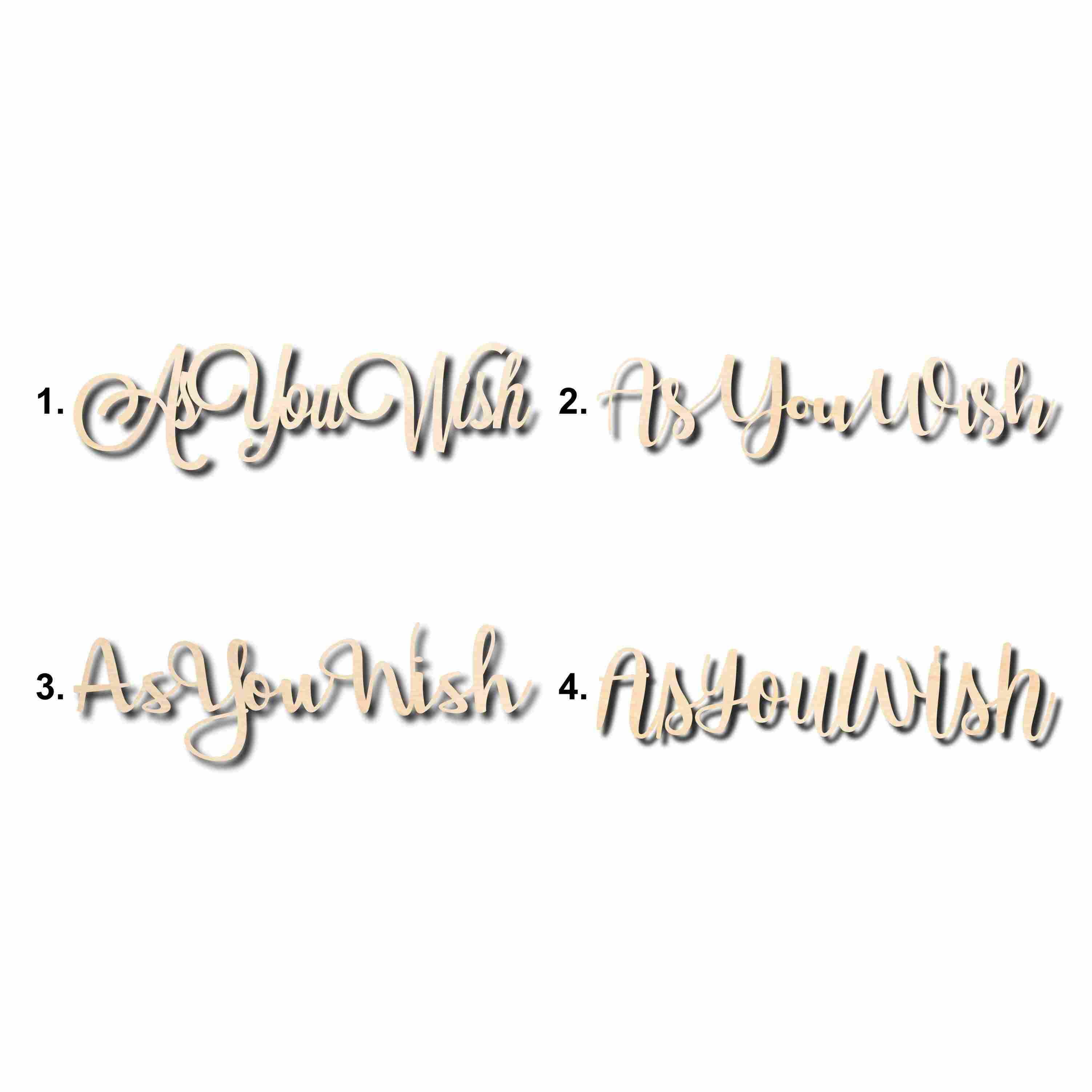 As You Wish Sign Unfinished Wood Cutout Home Decor DIY Option 3- 24 ...