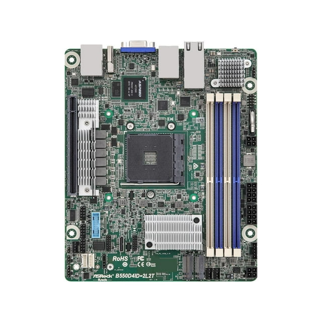 AsRock Rack B550D4ID-2L2T Deep mini-ITX Server Motherboard AMD Ryzen ...