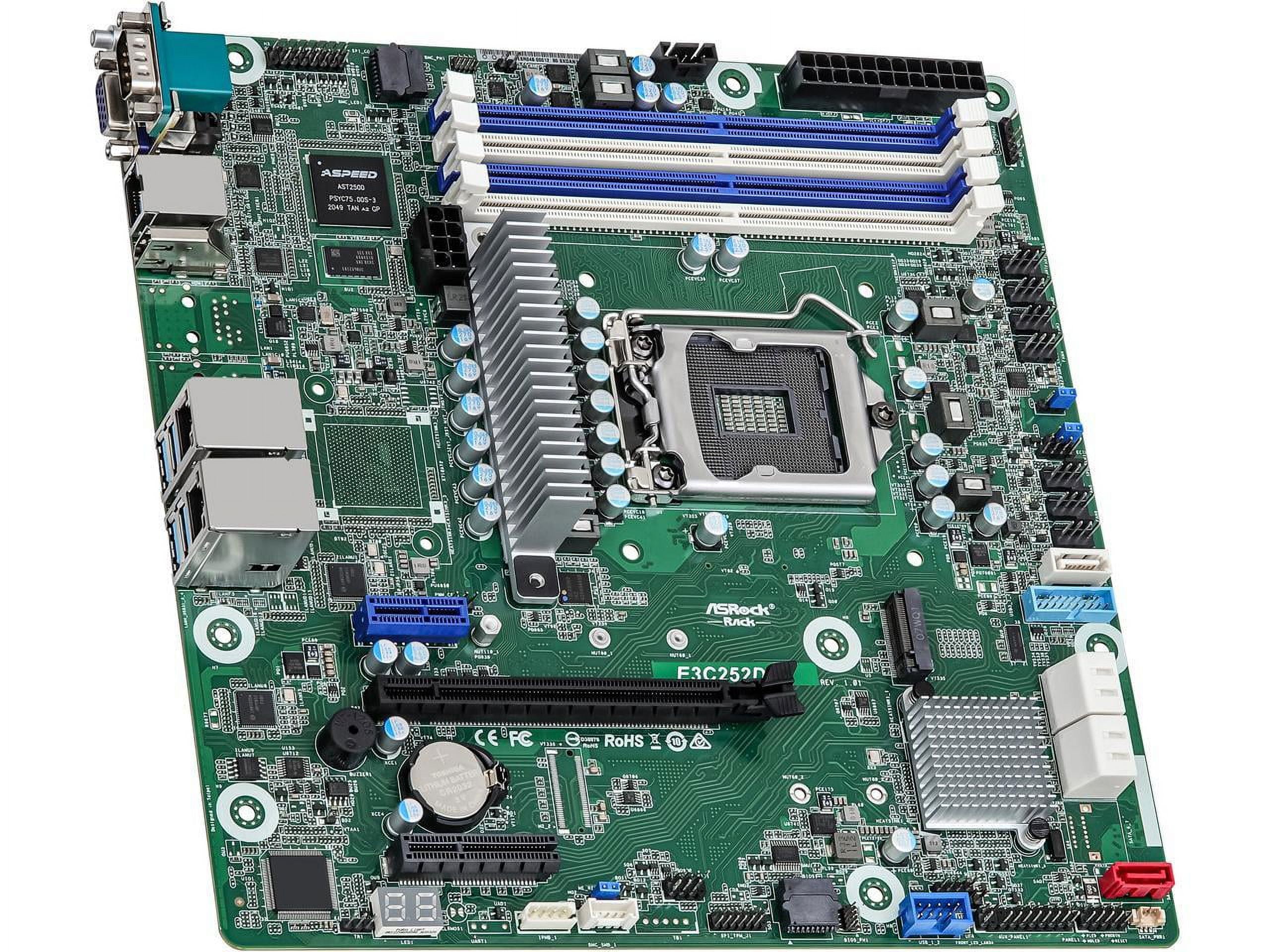 AsRock Rack E3C252D4U Micro ATX Server Motherboard LGA 1200 Intel C252 ...