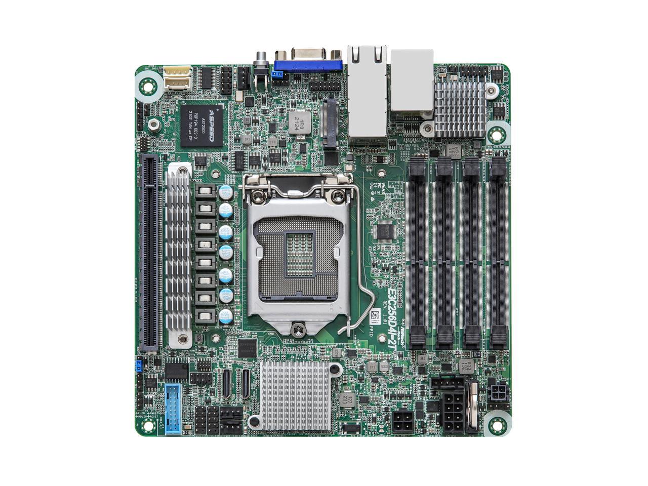 AsRock Rack E3C256D4I-2T Mini ITX Server Motherboard,Supports Intel ...