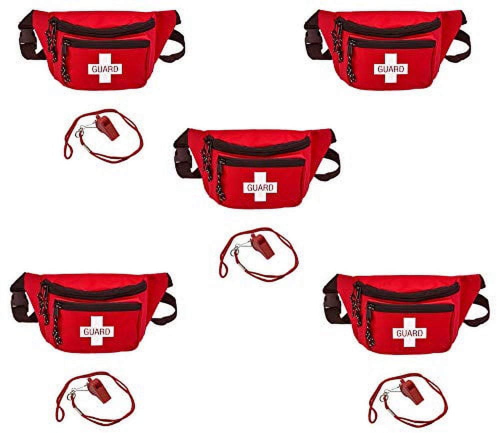 AsaTechmed 5 Pack Lifeguard Fanny Pack with Whistle Lanyard - Baywatch ...