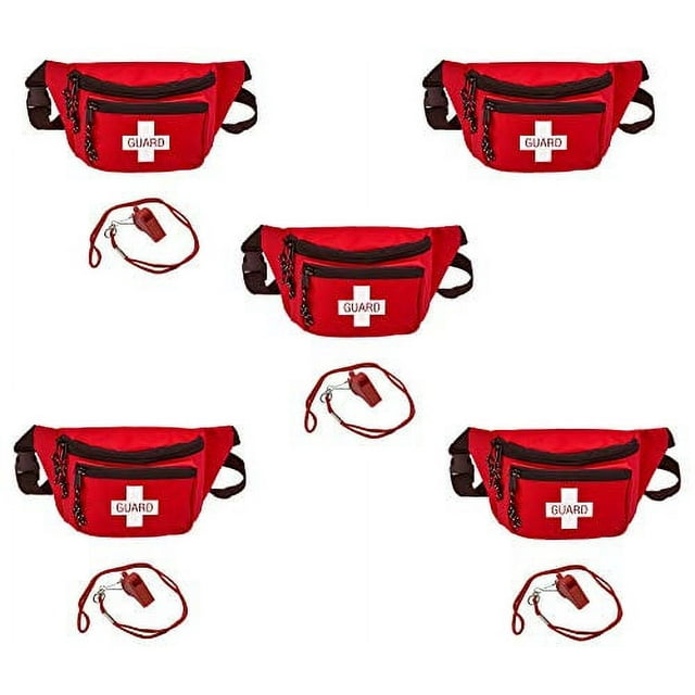 AsaTechmed 5 Pack Lifeguard Fanny Pack with Whistle Lanyard - Baywatch ...